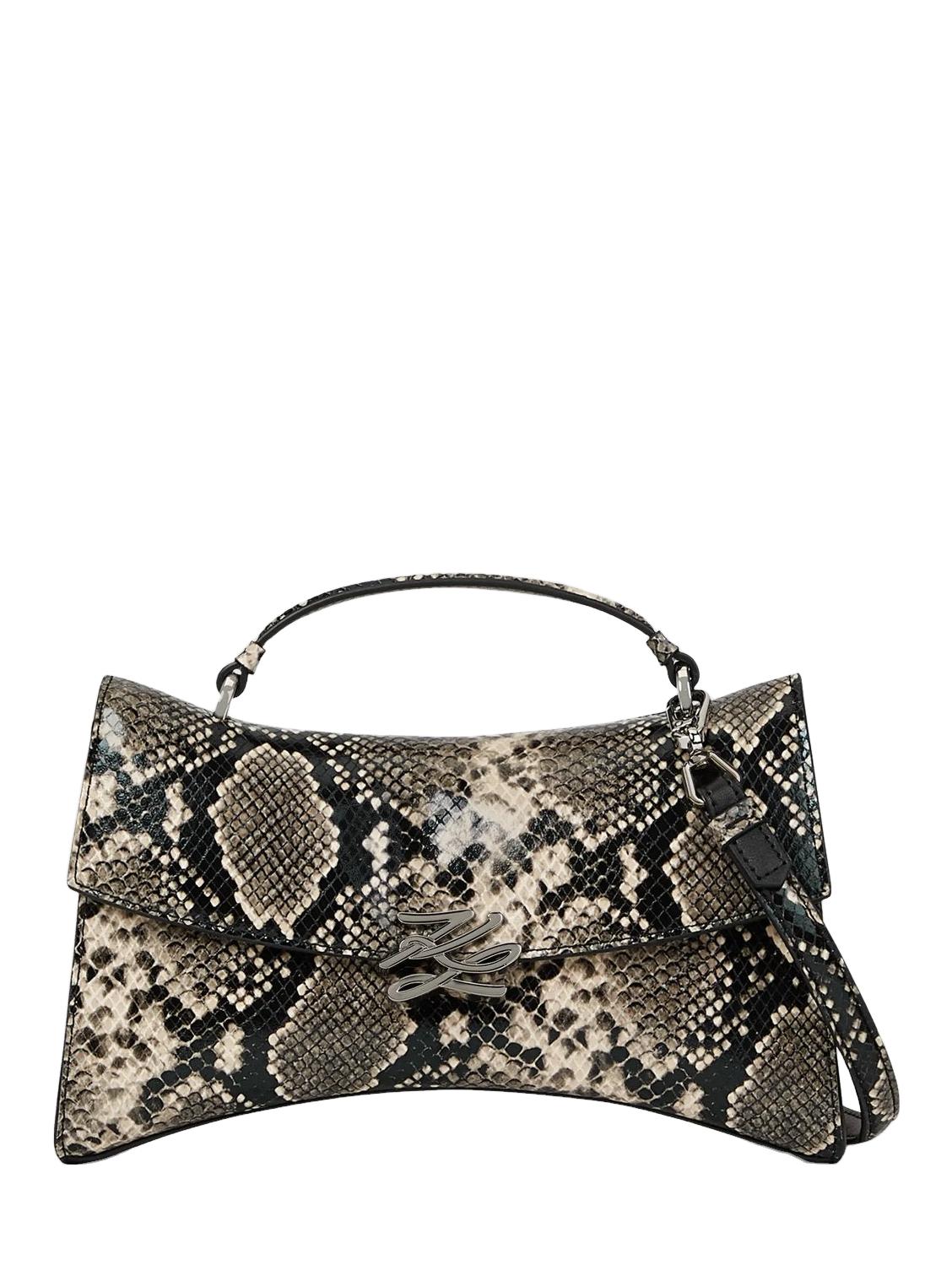 KARL LAGERFELD Karl Lagerfeld K/Autograph Twist Python Top Handle Bag